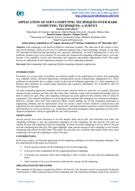 pdf application of soft computing techniques over hard computing techniques a survey mges