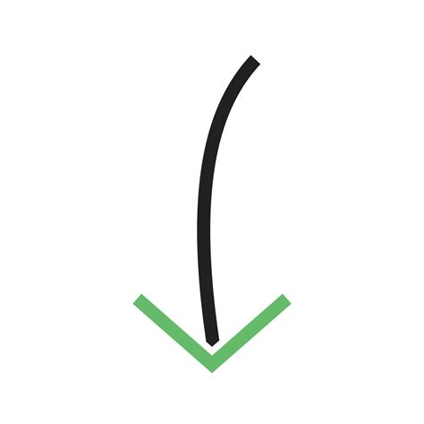 Arrow Pointing Down Line Green And Black Icon 9689533 Vector Art At