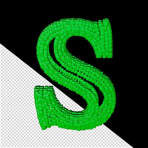Símbolo hecho de cubos verdes 3d letra s Archivo PSD Premium