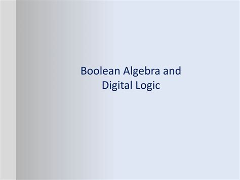 PPT Boolean Algebra And Digital Logic PowerPoint Presentation Free