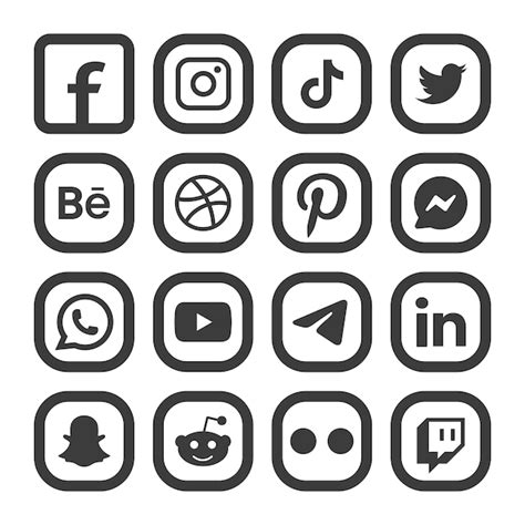 Iconos De Logotipos De Redes Sociales Populares Facebook Instagram