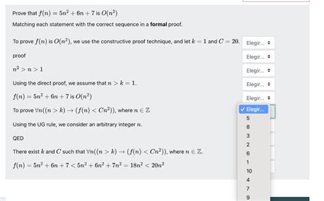 solved prove that f n 5n2 6n 7 is o n matching each