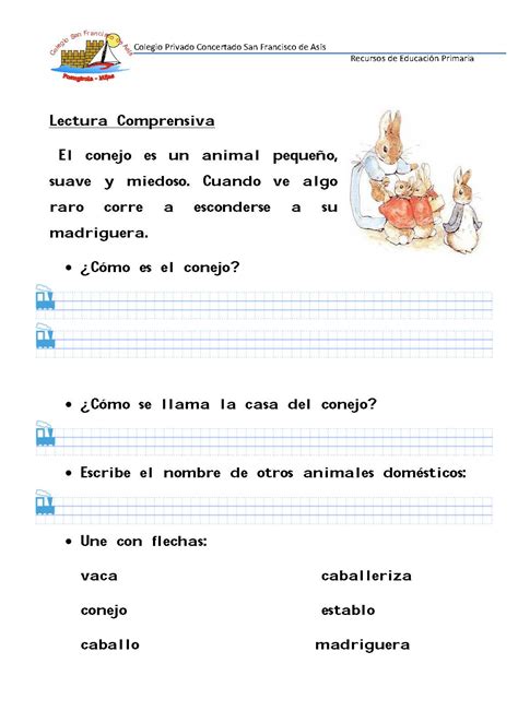 Fichas De Comprensi N Lectora Para Primer Grado Y Primer Ciclo De