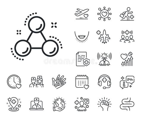 Chemistry Molecule Line Icon Laboratory Atom Sign Analysis Online