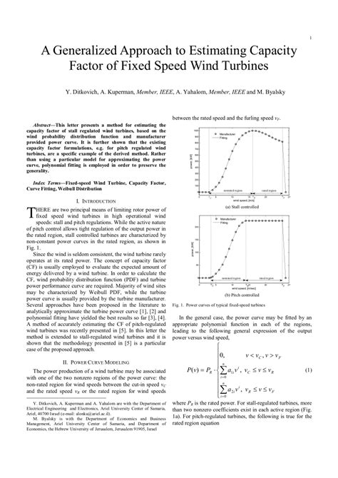 pdf a generalized approach to estimating capacity factor of fixed speed wind turbines