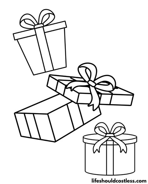 Christmas Present Coloring Pages Free Printable PDF Templates Life