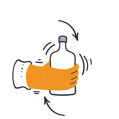 Hand Drawn Doodle Hand Shake The Bottle Illustration Vector 14864947