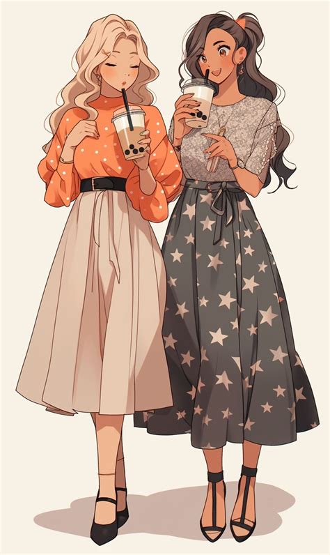 Two Women Standing Next To Each Other While Looking At Their Cell