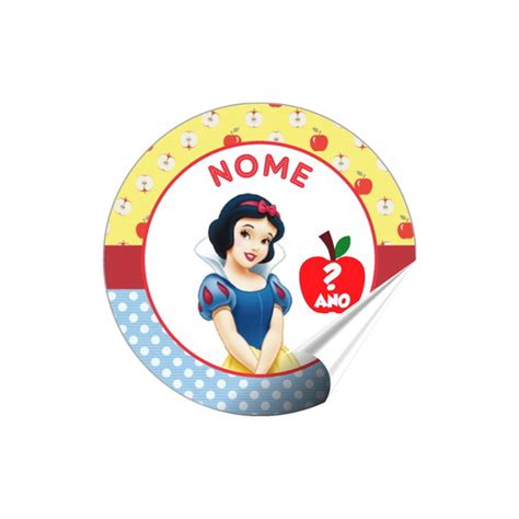 Adesivos Branca de Neve Rótulos 5x5 cm para Latinha Elo7