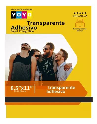 Papel Glossy Transparente Adhesivo Carta C Agua G Hjs Env O Gratis