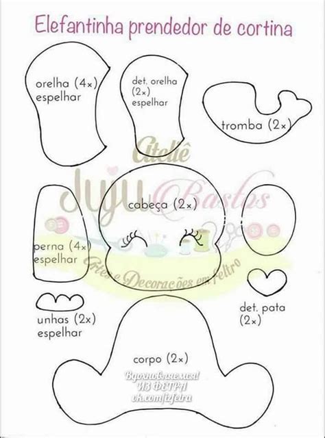 Eu Amo Artesanato Elefante Em Feltro Molde
