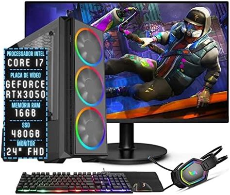 PC Gamer Completo 3green Play Intel Core i7 16GB RAM Placa de vídeo