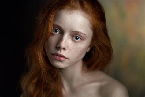 Ekaterina Yasnogorodskaya Portrait Blue Eyes Redhead Face Women Model Hd Wallpaper Rare