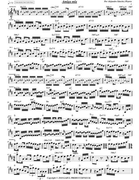 Amiga Mia Arr Juan Carlos Esteve Gran Coda By Alejandro Sanz Sheet
