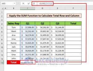 How To Calculate Total Row And Column In Excel 4 Methods ExcelDemy