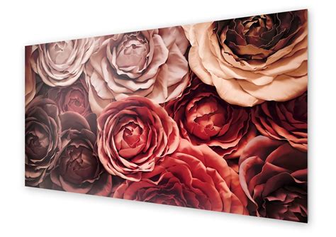 Panel Kuchenny HOMEPRINT Sztuczne Czerwone Kwiaty 125x50 Cm HOMEPRINT