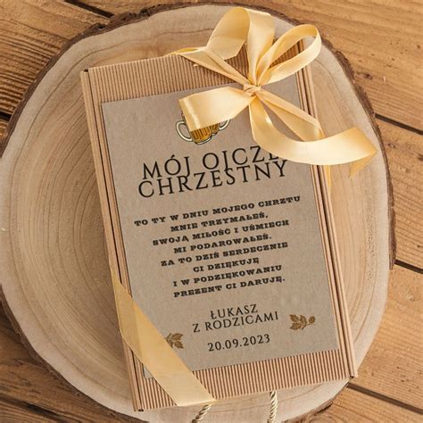 PODZIĘKOWANIE Dla Chrzestnego na Chrzest box Z IMIENIEM Zestaw piwny ZE
