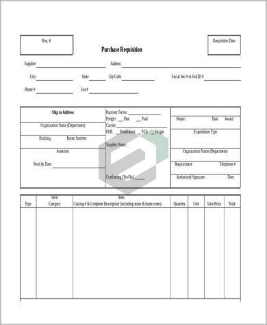 Purchase Request Form Template Excel