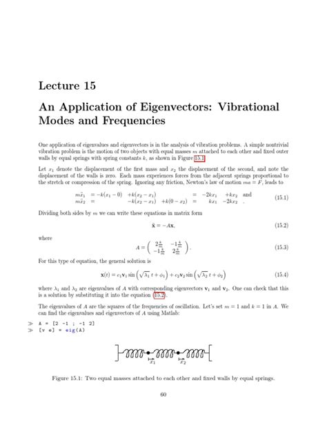 an application of eigenvectors vibrational modes and frequencies pdf eigenvalues and