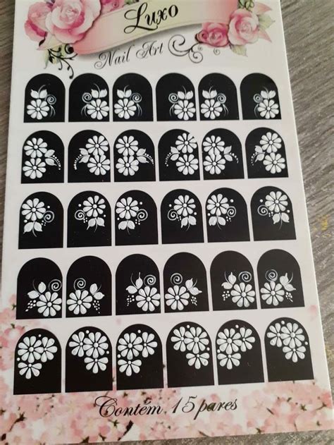Pin de Elen Adesivos em Salvamentos rápidos Adesivos de unhas branco