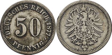 Kaiserreich 50 Pfennig 1877 B Kursmünze 1875 1877 schön MA Shops