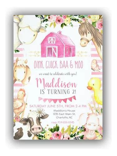 35 Invitaciones En Físico Y 1 Digital De Granja en venta en Manuel
