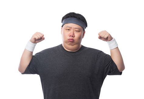 Young Asian Fat Man Is Exercising Png File 9352064 Png