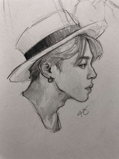 For Infinity Bts Jimin Fanart Sketch Kpop Drawings Pencil Art