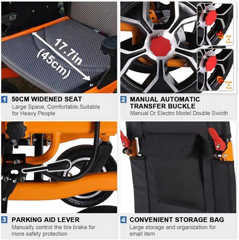 Buy Broobey Foldable Electric Wheelchairs For Adults Capacity 220lbs