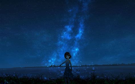 Anime Night Sky Wallpaper 4K 11 Night Anime Wallpaper The Art Of