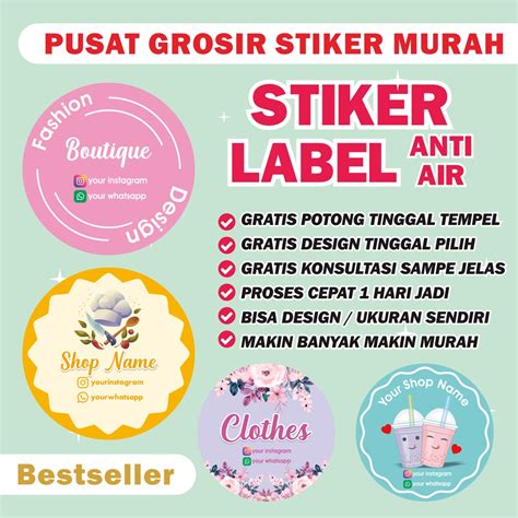 Jual CETAK STICKER LABEL BULAT ANTI AIR STICKER LABEL MAKANAN DAN