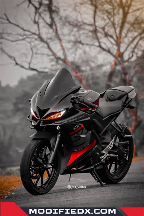 Black Red Modified Yamaha R V With Custom Decals