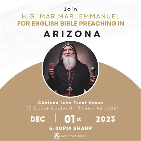H G Mar Mari Emmanuel In Arizona Christ The Good Shepherd Church