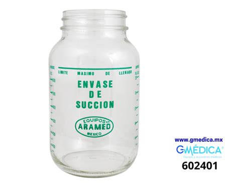 FRASCO DE VIDRIO SUCCIÓN GRADUADO DE 1 LITRO SIN TAPA 602401