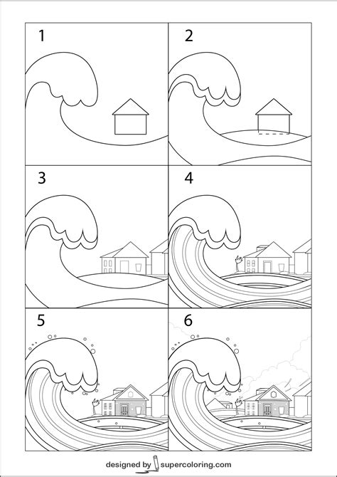 Hoe Een Tsunami Gemakkelijk Te Tekenen Raadsels Puzzels Voor Kinderen