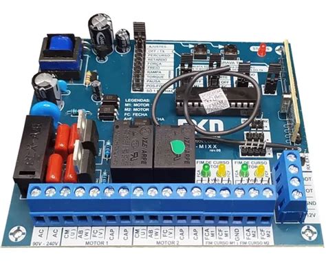 Central Placa Dupla Mkn Para Motor De Portão Automático Frequência 433