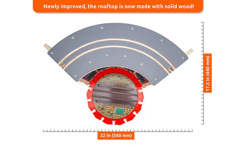 Amazon Orbrium Wooden Railway 5 Engine Bays Rooftop Rails Full