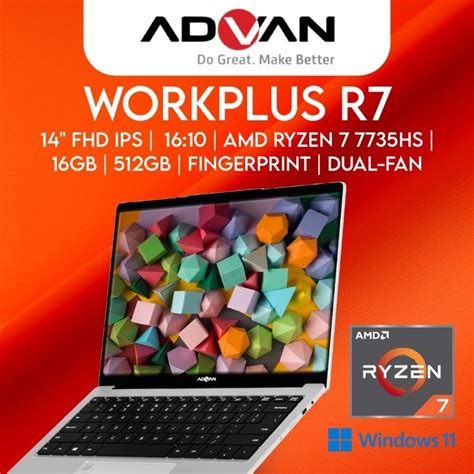 Jual Advan Workplus Ryzen 7 Lapto Advan Workplus AMD Ryzen 7 7735HS Ram