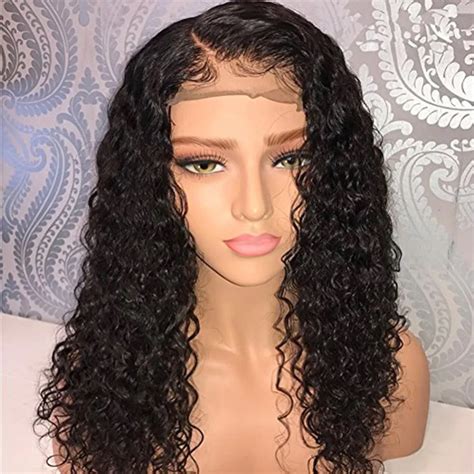 SimBeauty Deep Curly Human Hair 360 Lace Front Wigs With Baby Hair Pre