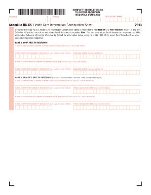 Fillable Online Mass Schedule HC CS Health Care Information