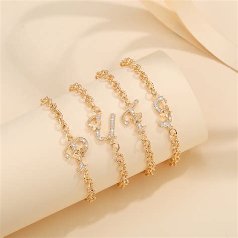 Jual Lanme Jewelry Gelang Inisial Huruf A To Z Titanium Kupu Wanita