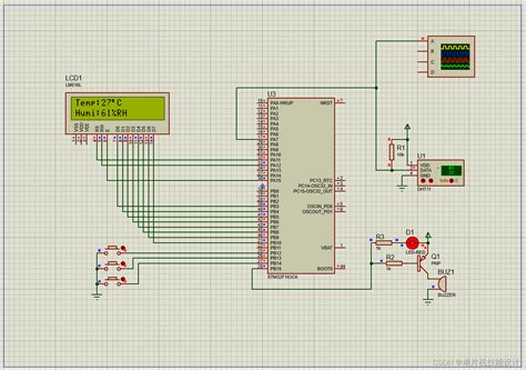基于stm32单片机的温湿度检测报警器proteus仿真程序 stm32f103c8t6proteus温湿度报警器 csdn博客