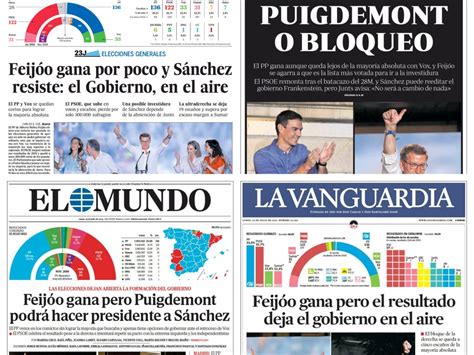 Así refleja la prensa nacional e internacional los resultados del 23 J