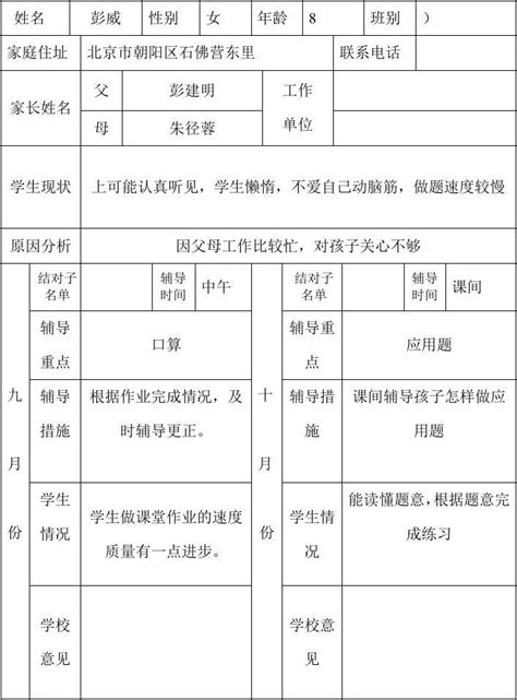 一 2 数学 学困生辅导记录表 word文档在线阅读与下载 无忧文档