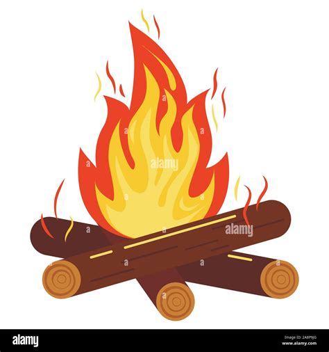 Icono de la hoguera o fogata ilustración vectorial de ardiente hoguera