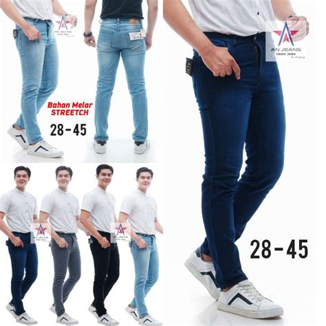 Jual Celana Jeans Pria Panjang Slim Fit Skinny Denim Pensil Jins