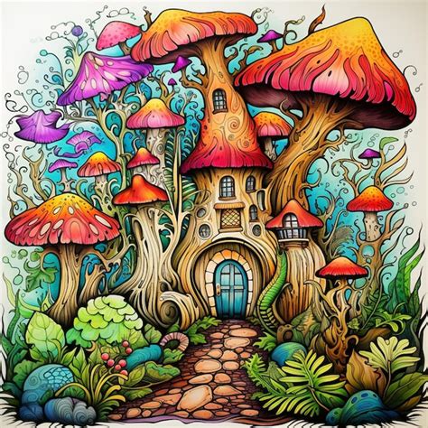 Premium Ai Image Mushrooms Forest
