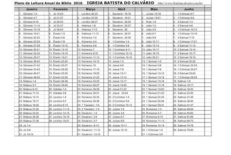 Tabela De Leitura Da Bíblia BRAINCP