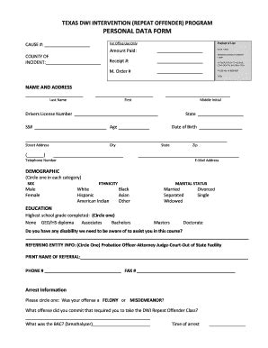 Texas Dwi Repeat Offender Program Online Fill Online Printable