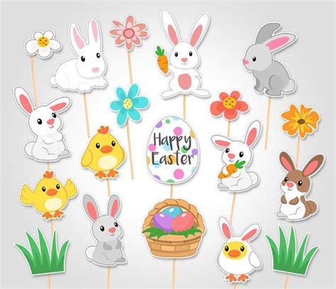 Printable Easter Party Photo Booth Props Easter Eggs Party Etsy